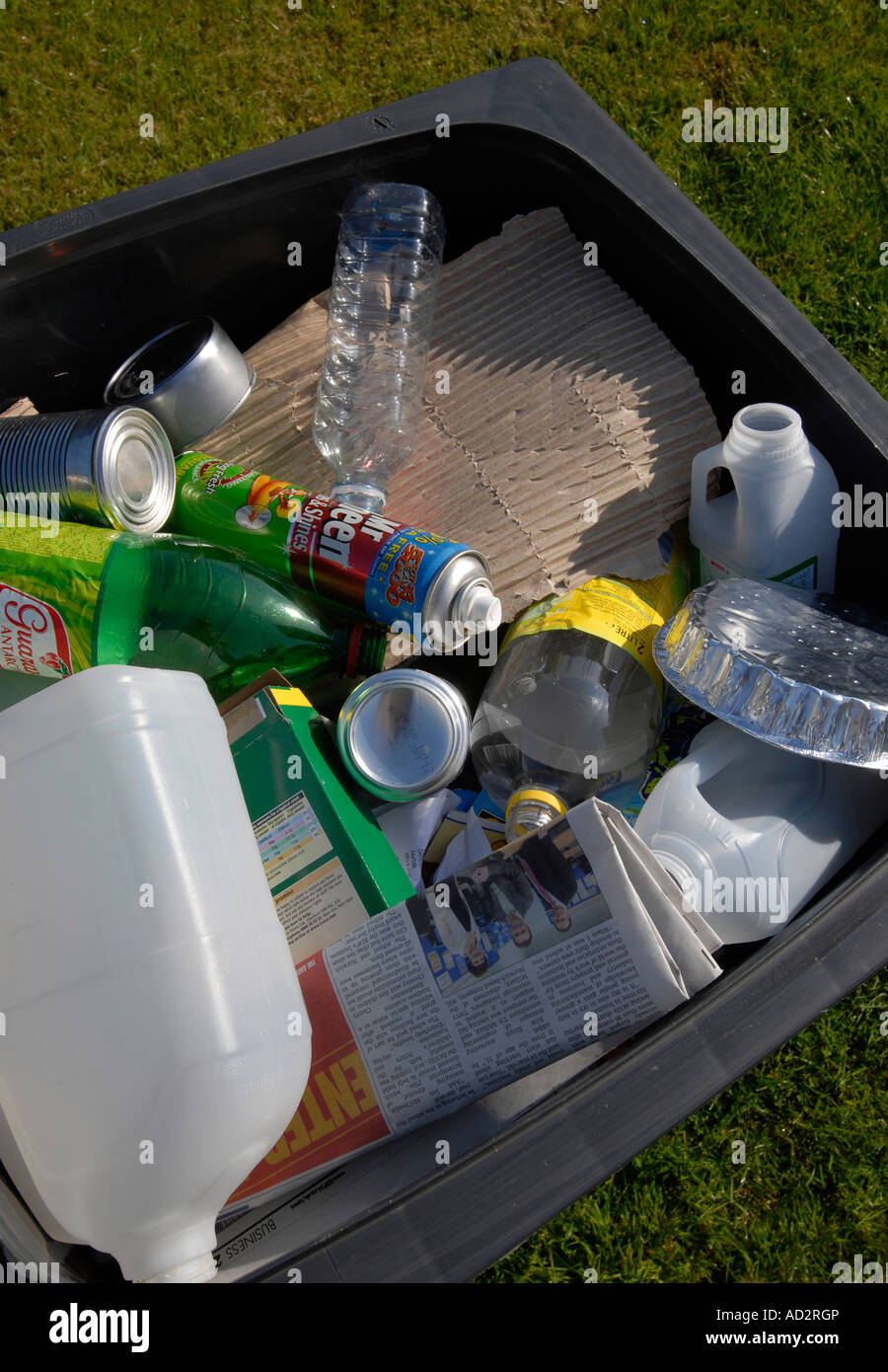 Waste materials for recycling in a local authority recycling bin Stock ...