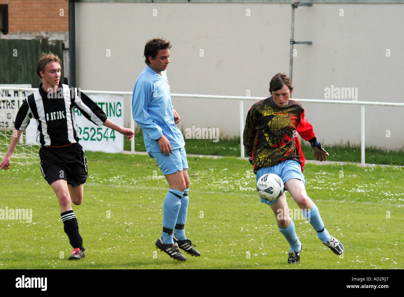 Teenage High School Boys play an inter-School Soccer game Stock Photo ...
