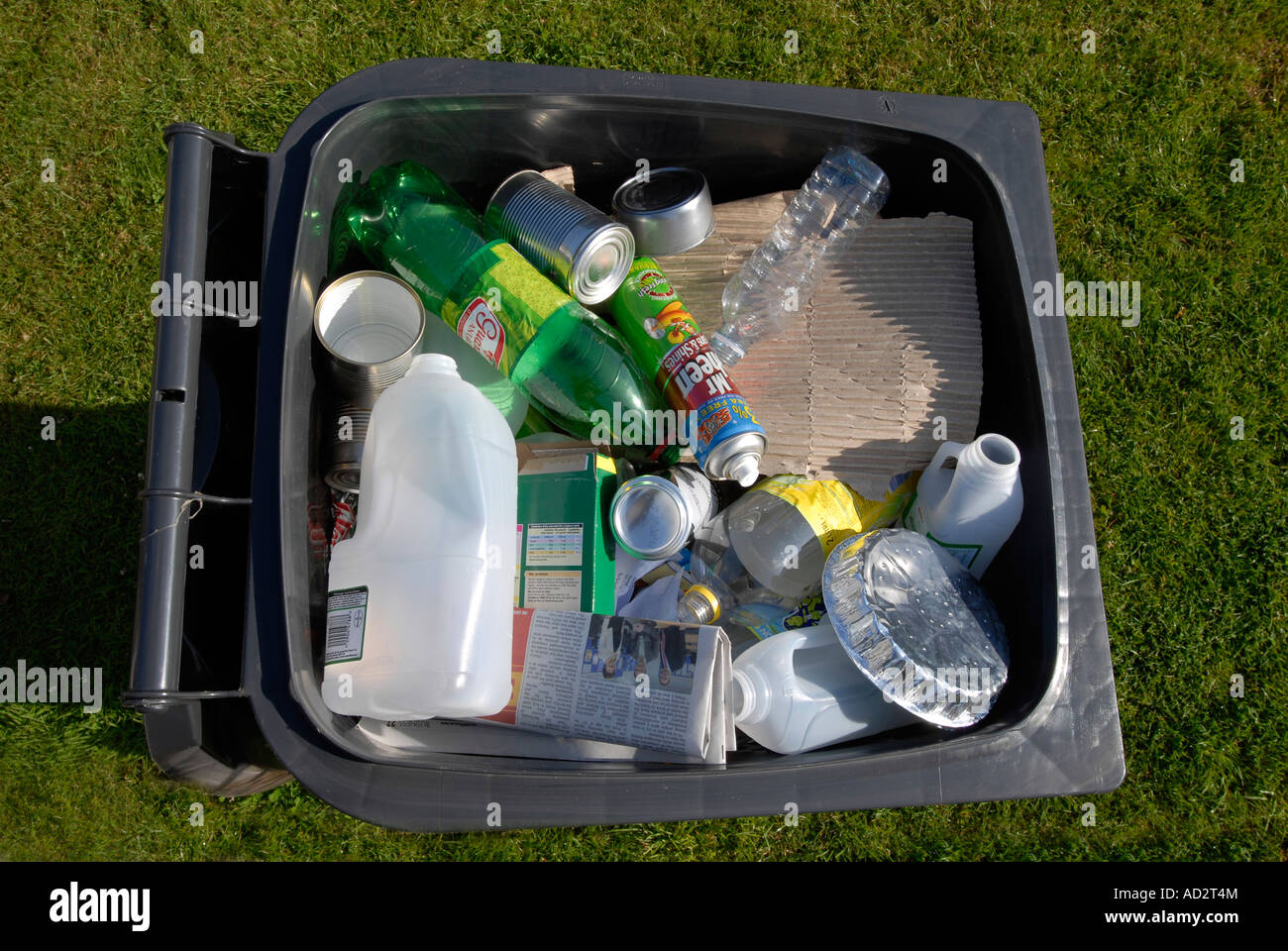 Waste materials for recycling in a local authority recycling bin Stock ...