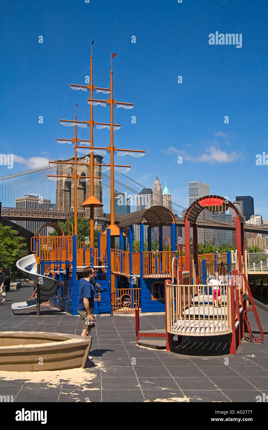Playground at Brookllyn Bridge Park Dumbo District Brooklyn New York ...
