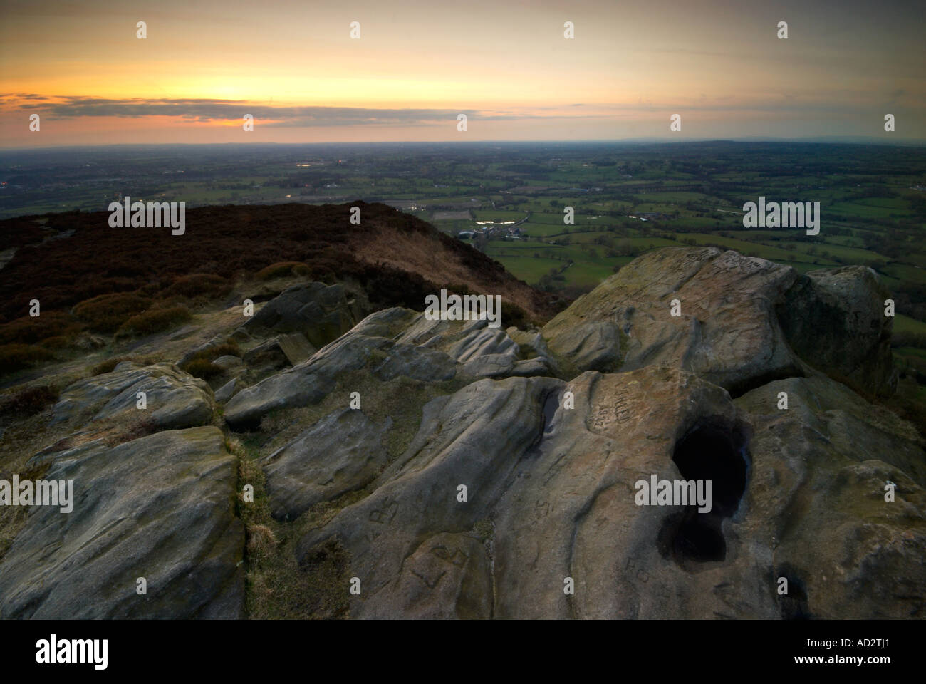 Formation of Rocks At Cloudside Congleton Cheshire UK Stock Photo - Alamy