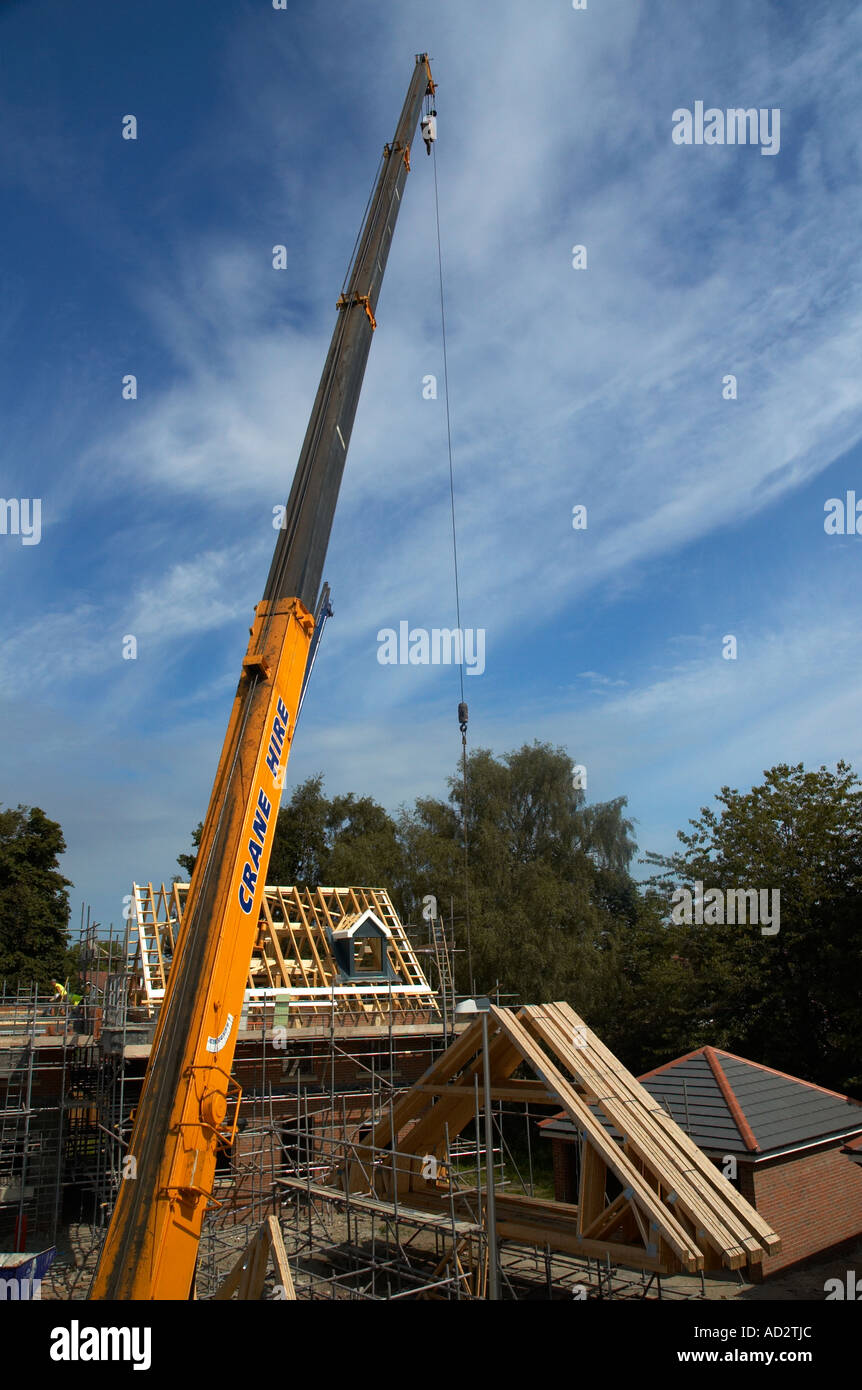 Housing Construction Site With Erected 35 Tonne Crane Stock Photo - Alamy