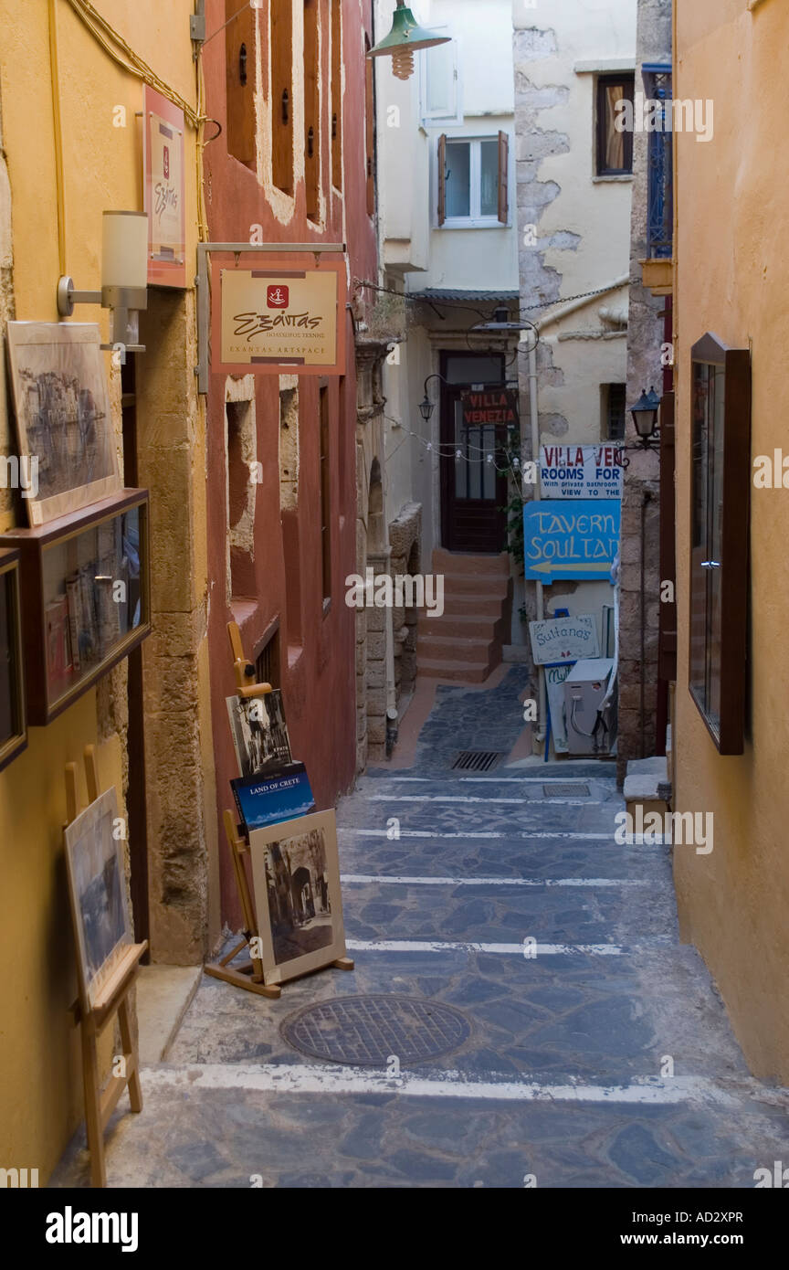 Back Street Chania Venetian harbour Stock Photo - Alamy
