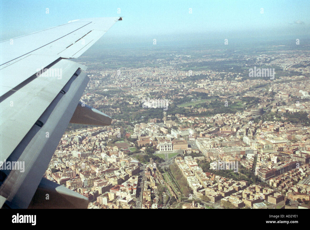 aerial view of wing and rome from plane Stock Photo - Alamy