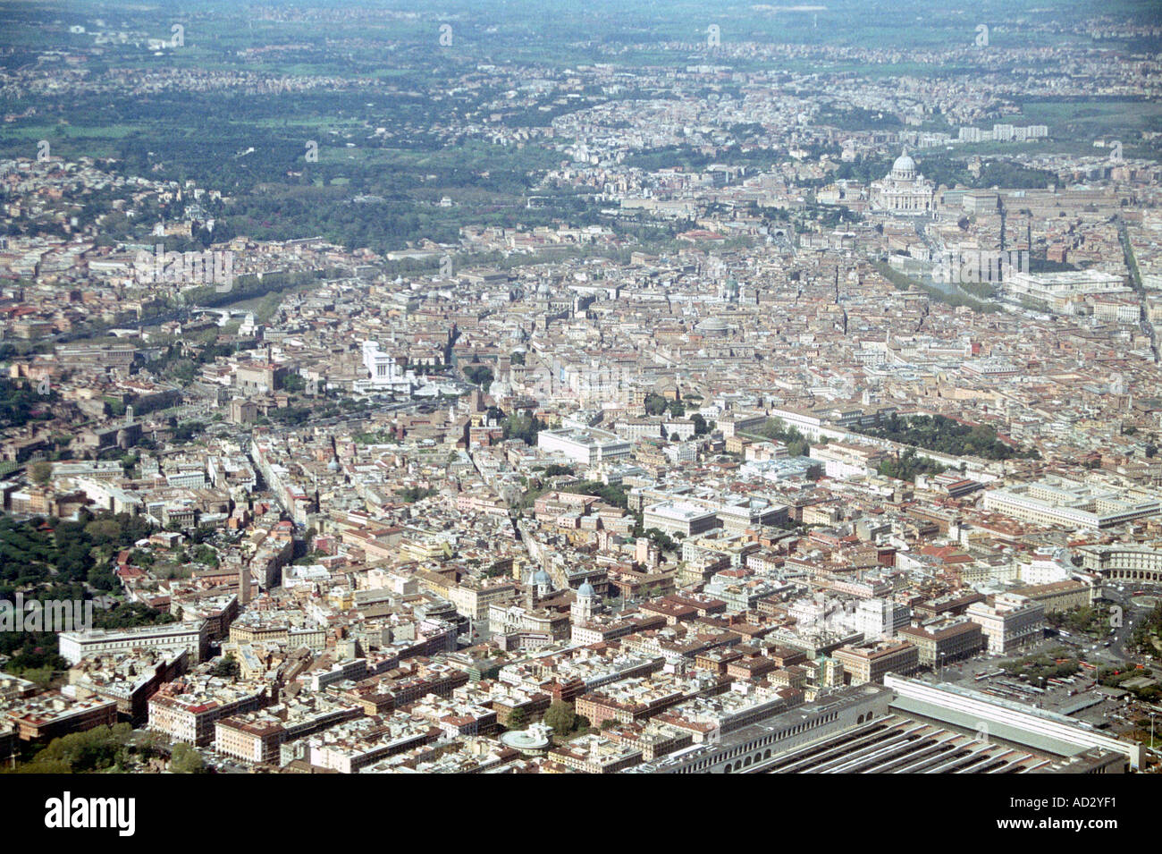 aerial view of wing and rome from plane Stock Photo - Alamy