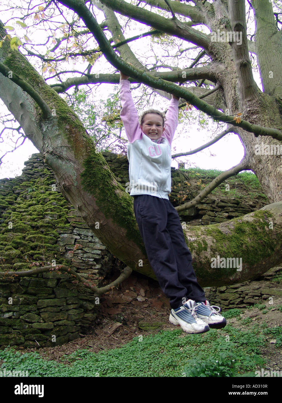 A girl having fun in the countryside, Yorkshire, england Stock Photo ...