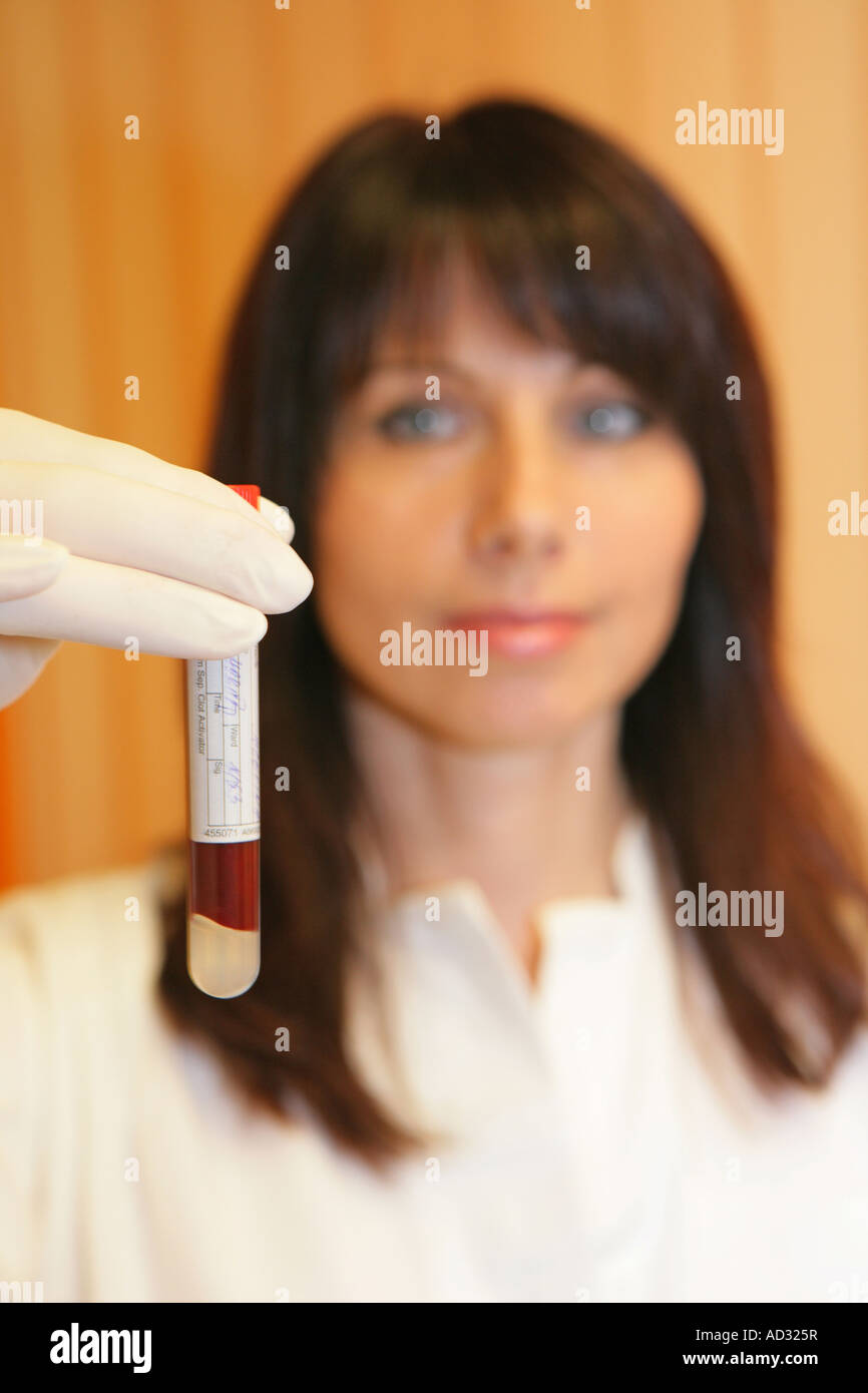 female doctor with blood test Stock Photo - Alamy
