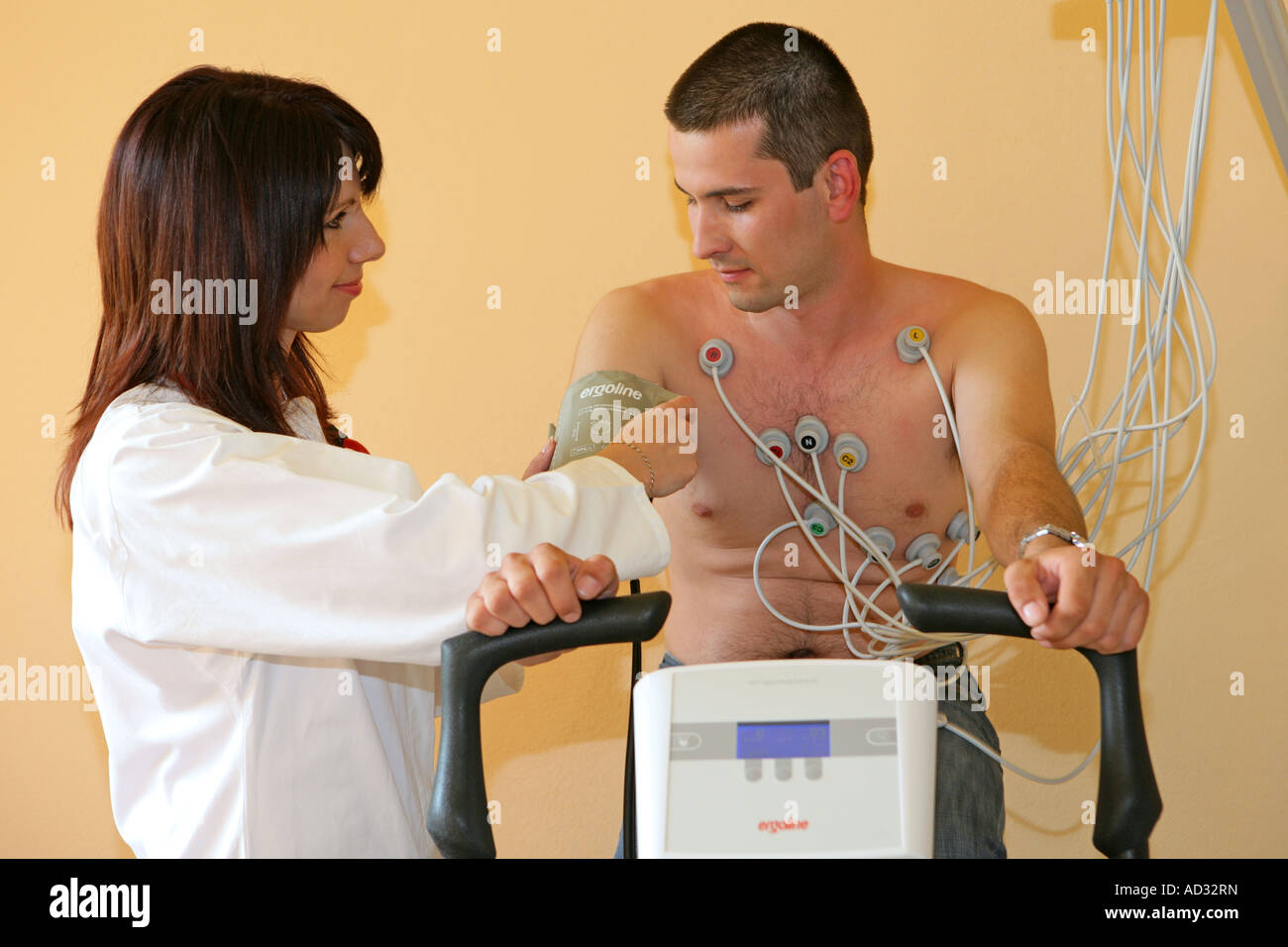 Man having ECG test Stock Photo - Alamy