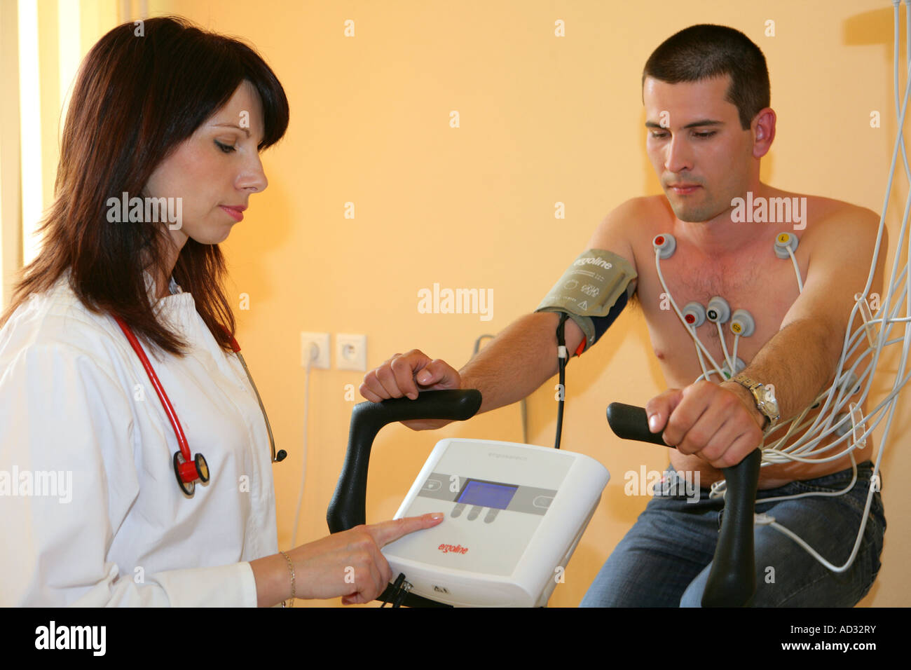Man having ECG test Stock Photo - Alamy