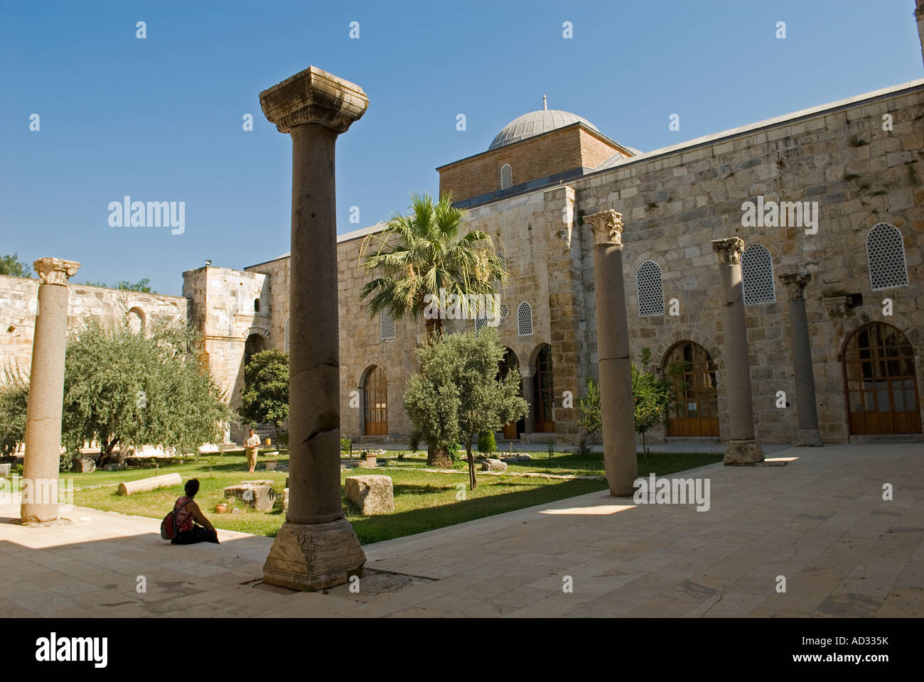 Courtyard of Isabey Mosque 14th century Seljuk style, Selcuk, Turkey ...
