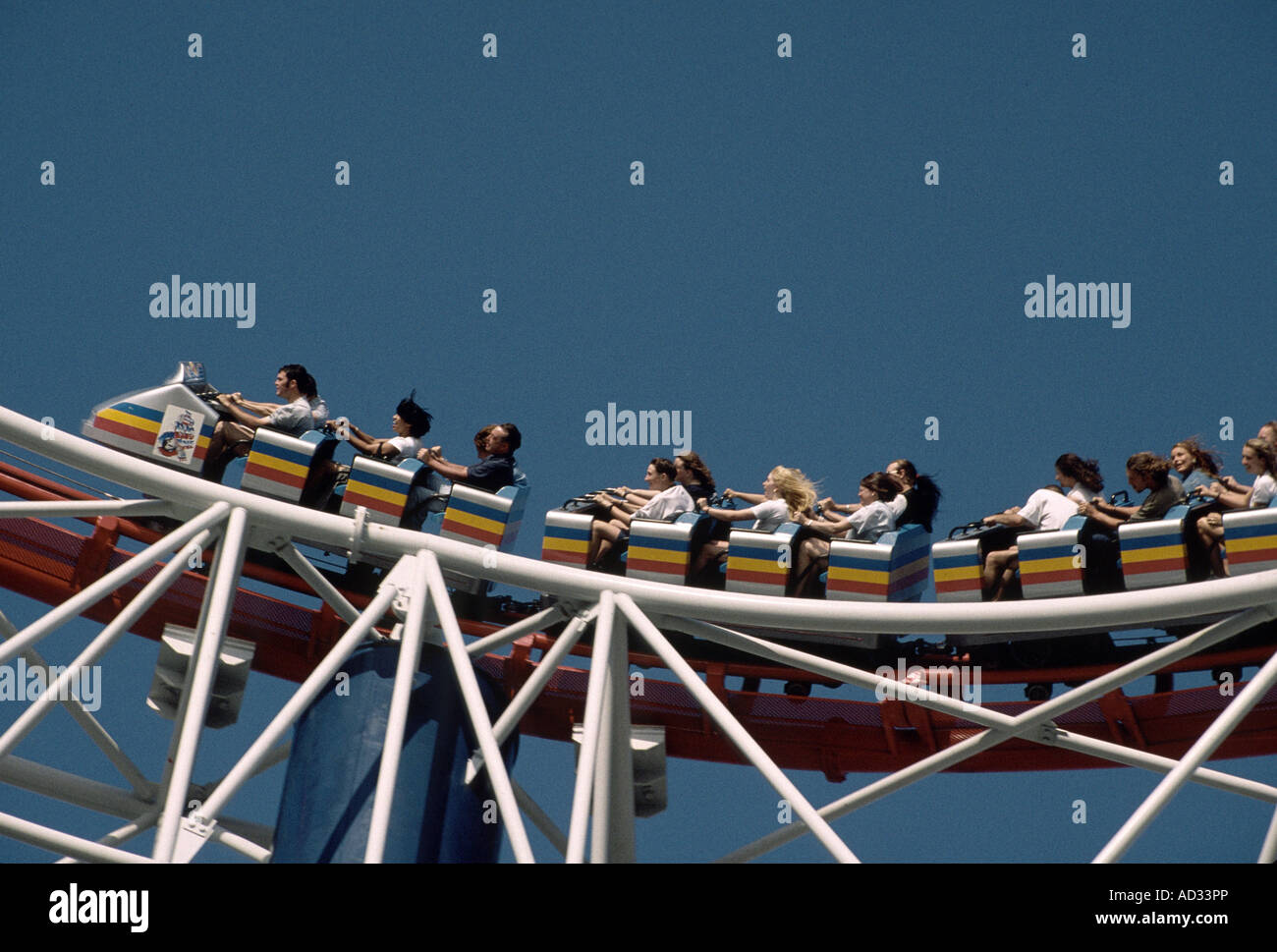 Roller coaster ride at a fairground Stock Photo - Alamy