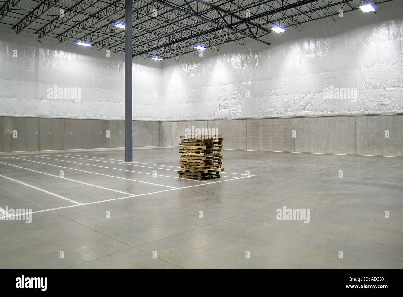 One Single Stack Of Pallets In Large Empty Warehouse, Philadelphia ...