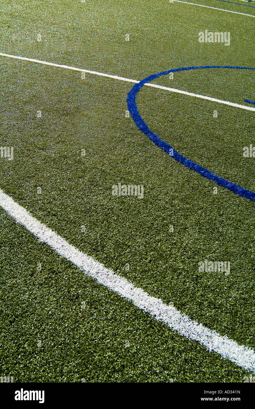 Football Soccer Field Detail Of Lines On Turf Grass, USA Stock Photo ...