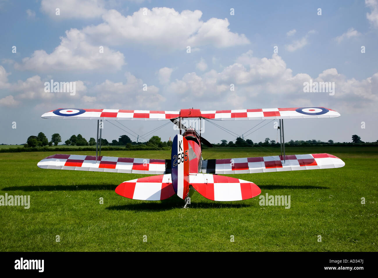A close up of the wing and tail plane pattern on a De Havilland DH82 ...