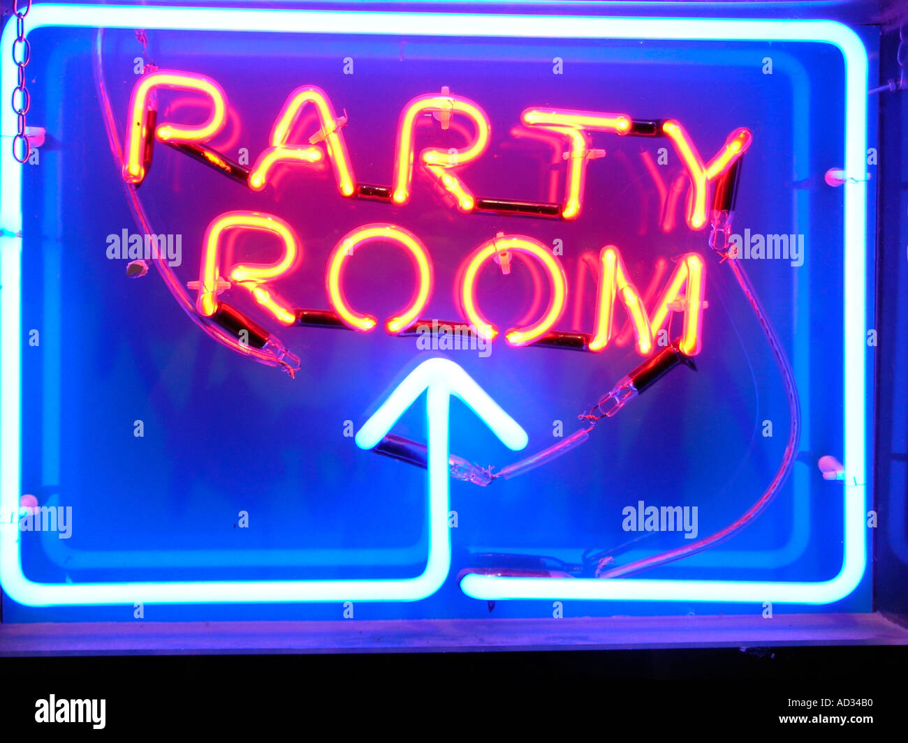 party room neon sign Stock Photo - Alamy