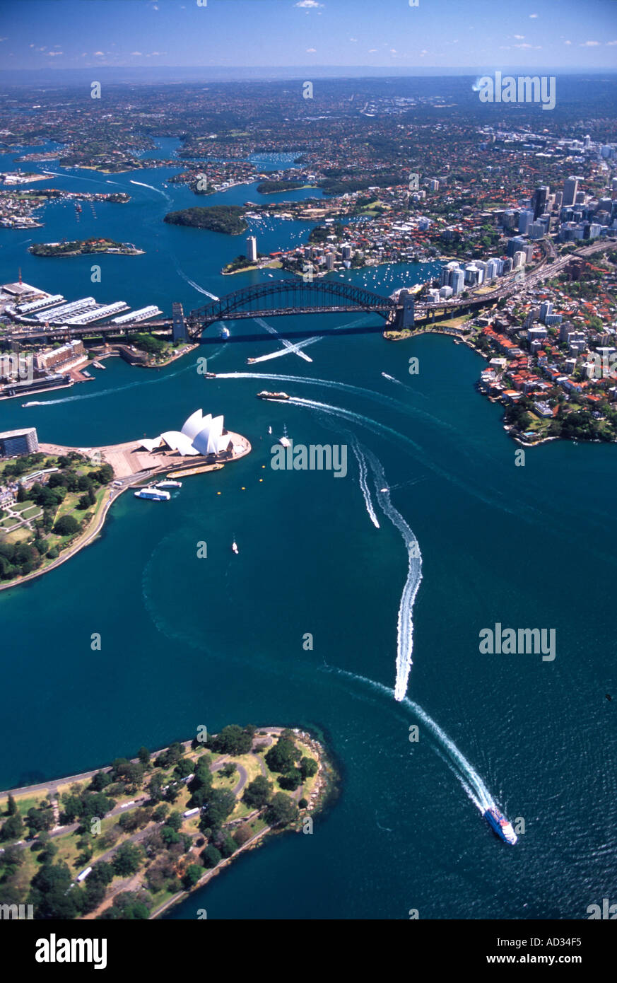 Sydney Opera House Sydney Harbour Bridge Australia aerial Stock Photo ...
