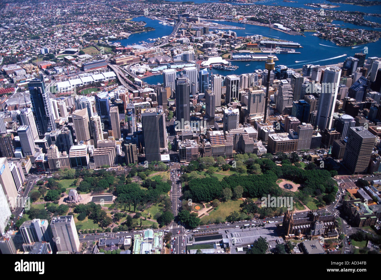 Hyde Park Sydney CBD Australia aerial Stock Photo - Alamy
