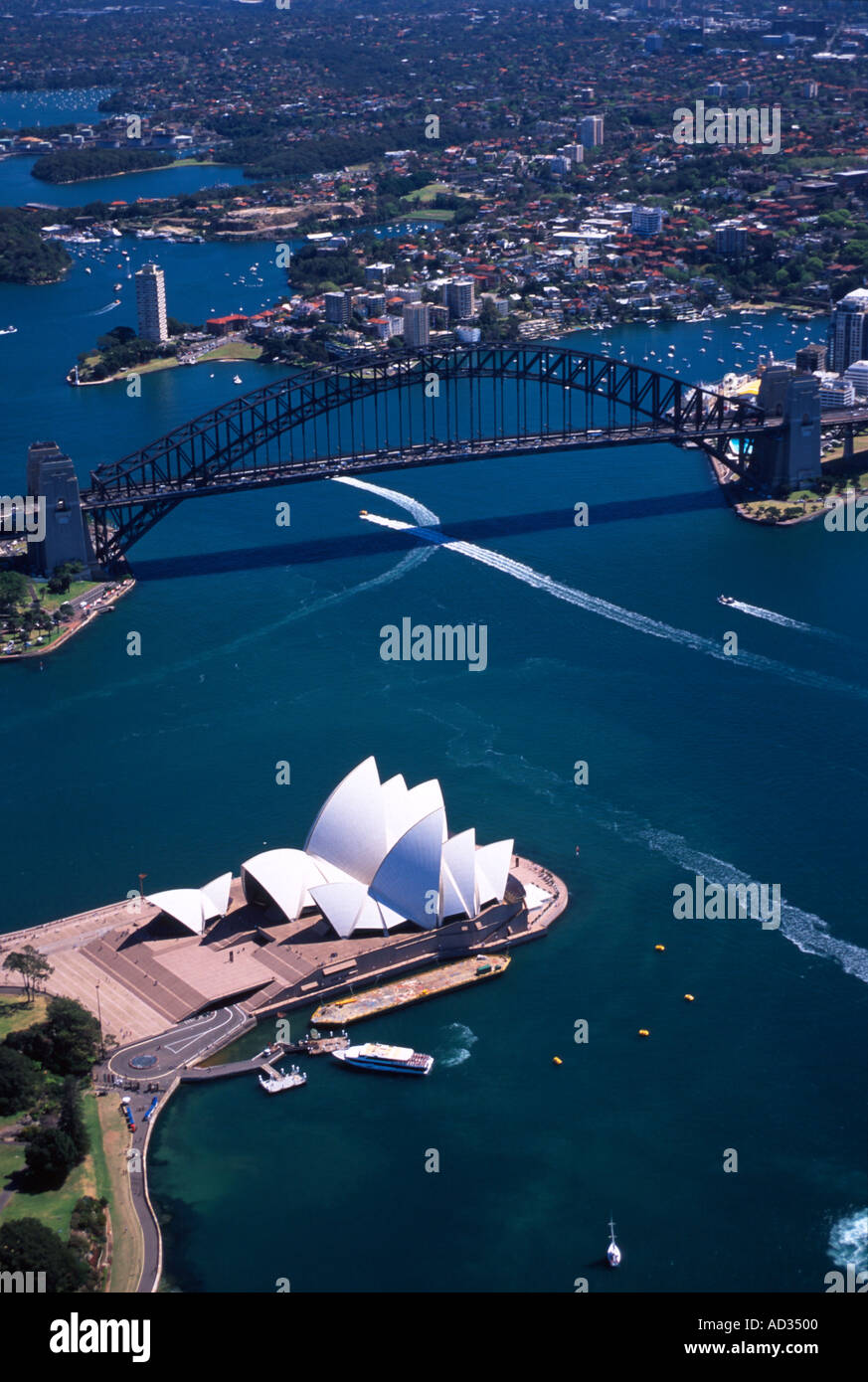 Sydney Opera House Sydney Harbour Bridge Australia aerial Stock Photo ...