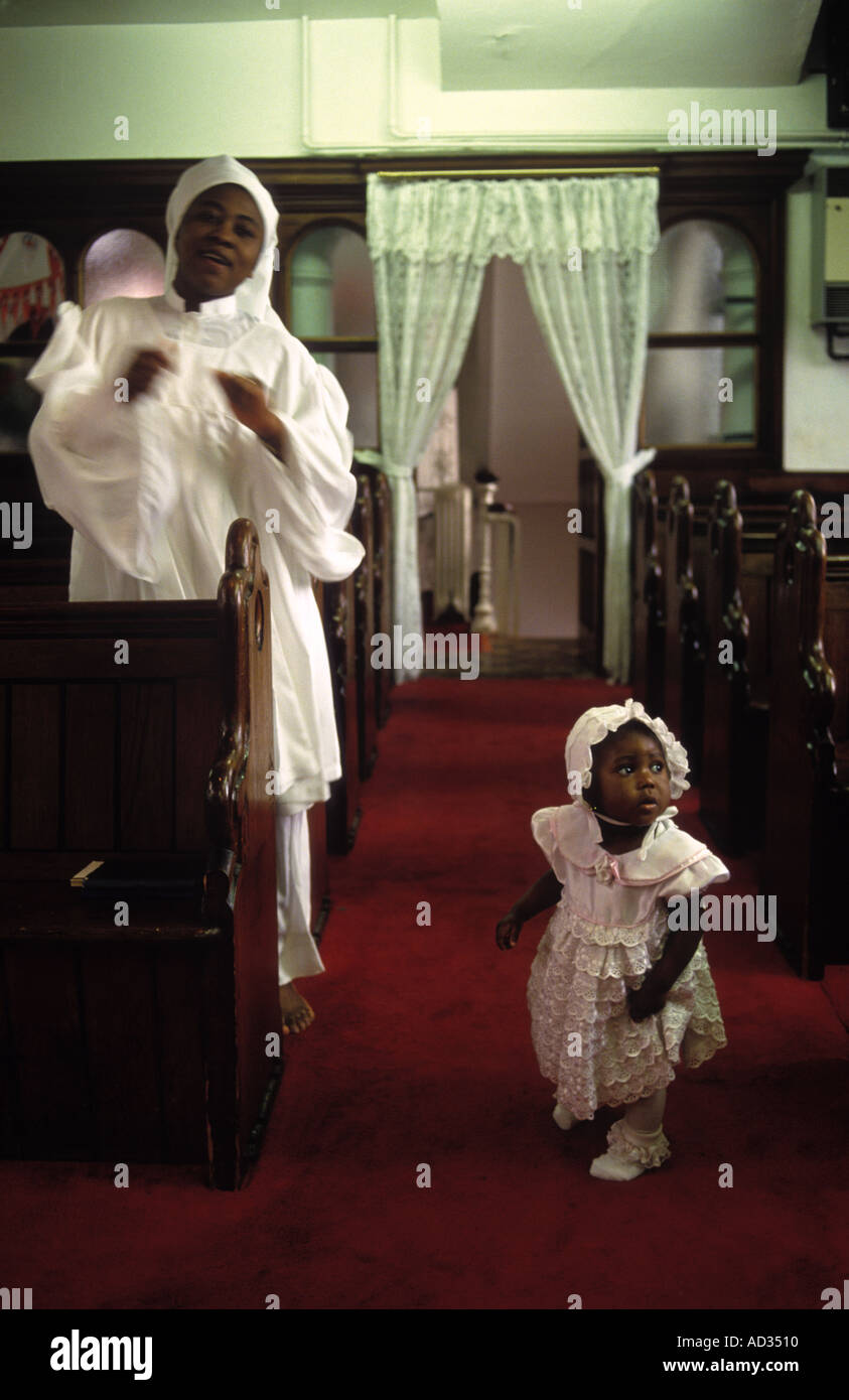 Black British church service mother and daughter spiritual holy dancing ...