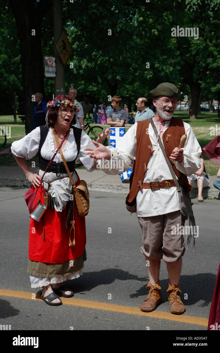 Canada Quebec Montreal Fete Nationale St Jean Baptiste day parade Stock ...