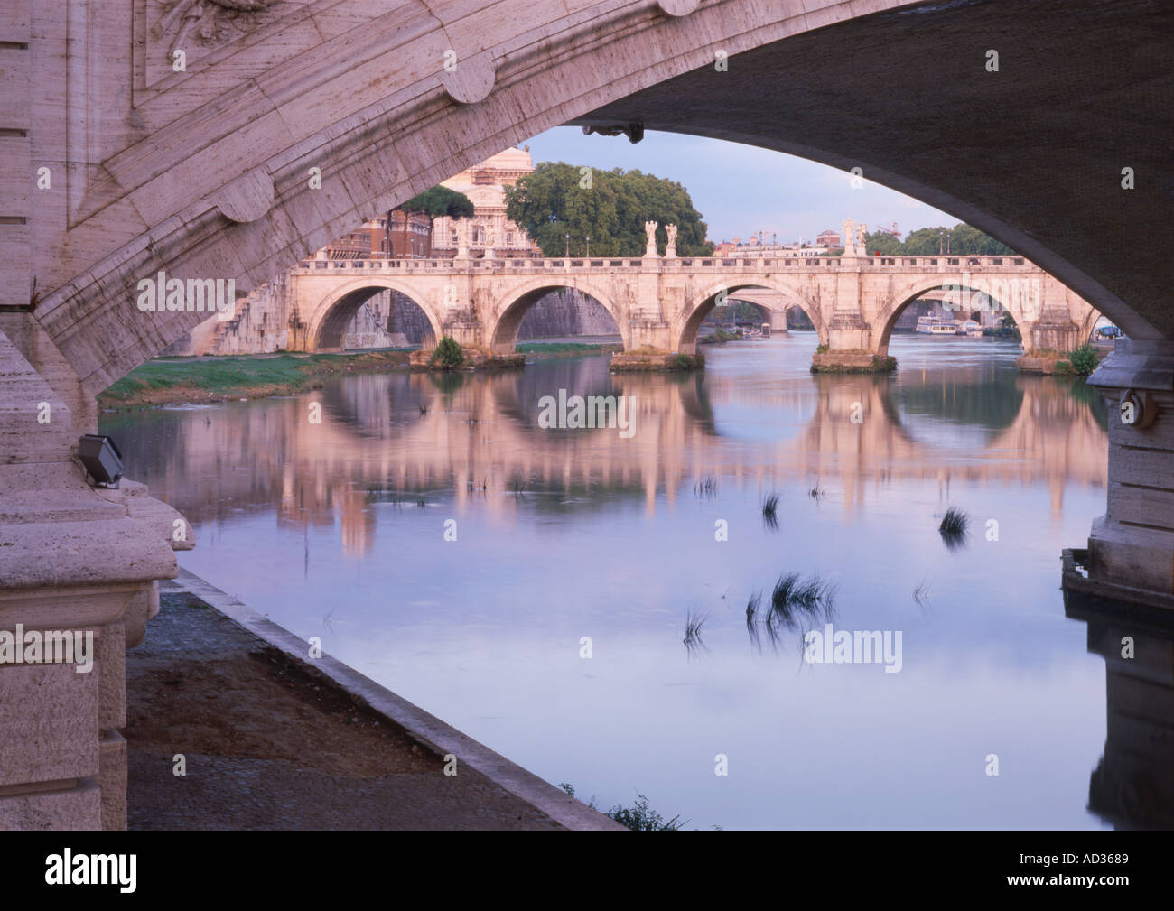 Bridges over the Tiber river Rome Italy by Steven Dusk Stock Photo - Alamy