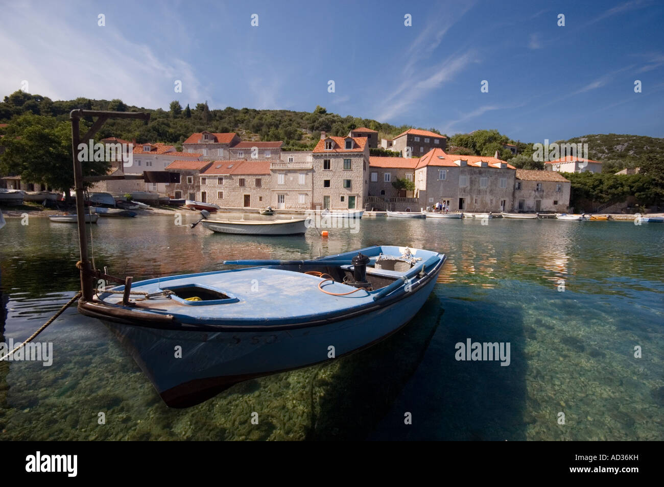 Fishing boat in the harbour on Sipan Island Stock Photo - Alamy