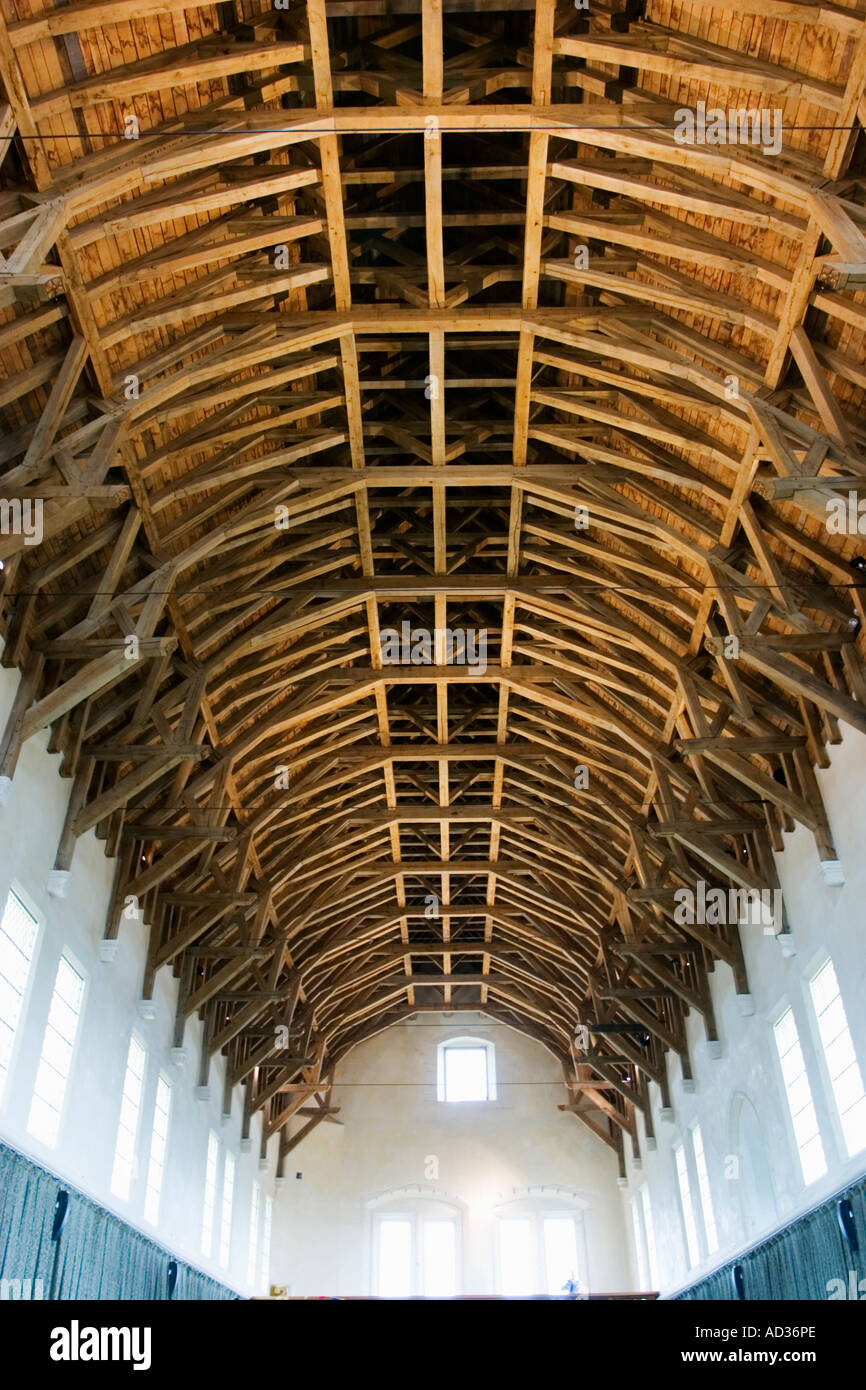 Oak beamed ceiling of medieval building Stock Photo - Alamy