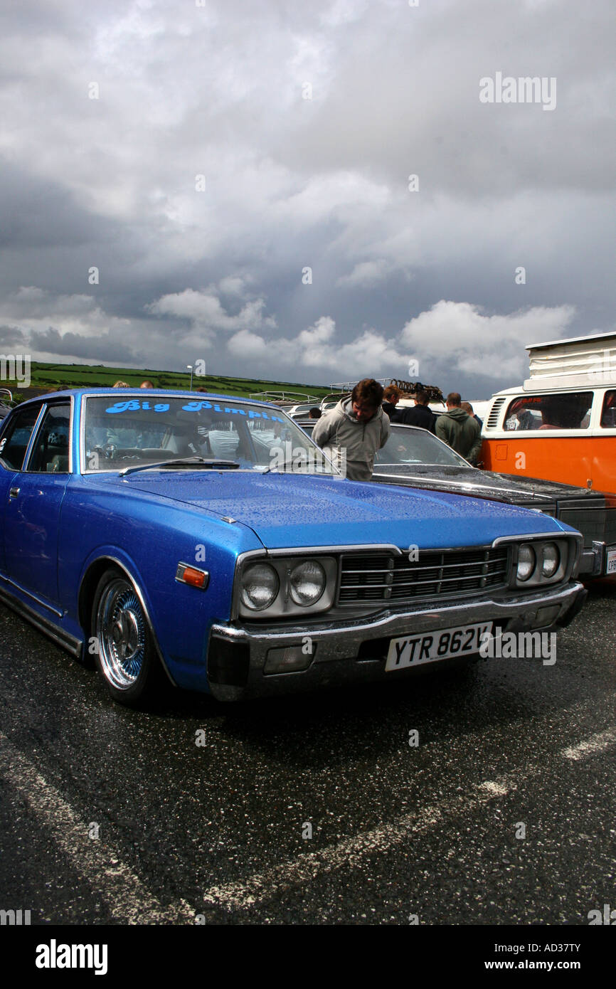 Lowrider Custom Car at Run to the Sun 2007 Festival, Cornwall, UK Stock ...