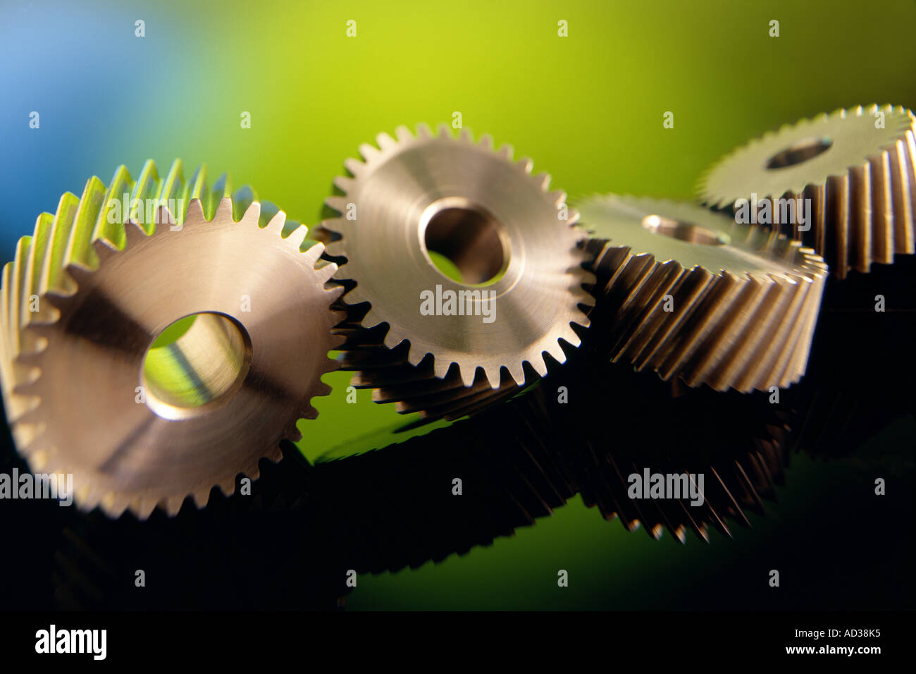 Studio illustration of gear against colored background representing ...