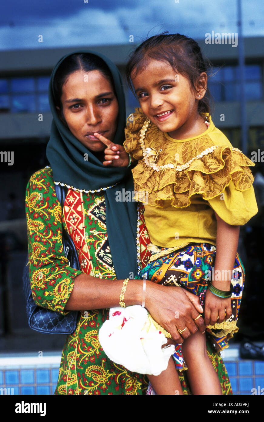 indian woman with toddler, labasa, fiji Stock Photo - Alamy
