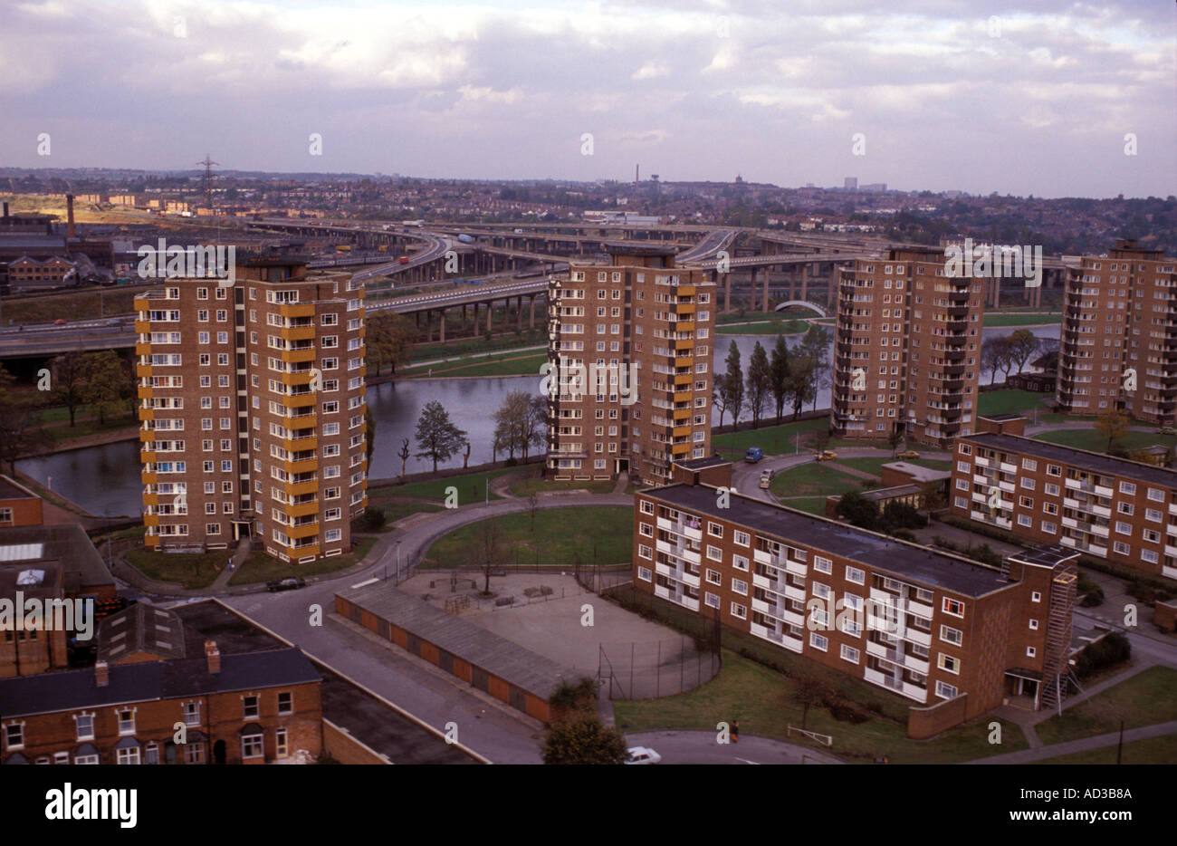 Looking out of the upper floor window of a highrise building in ...