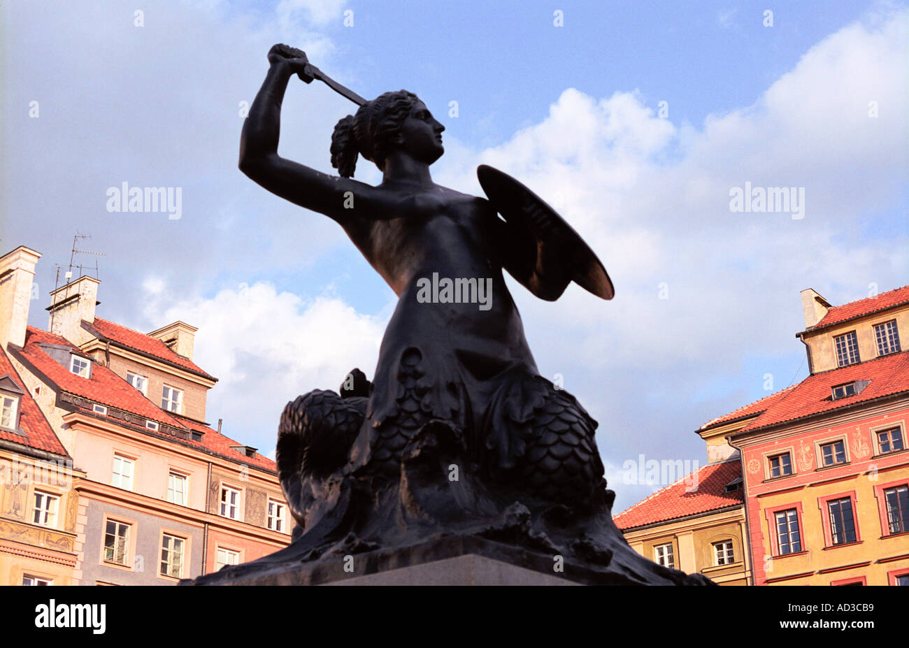 Syrenka statue on Old Town Market square in Warsaw Stock Photo - Alamy