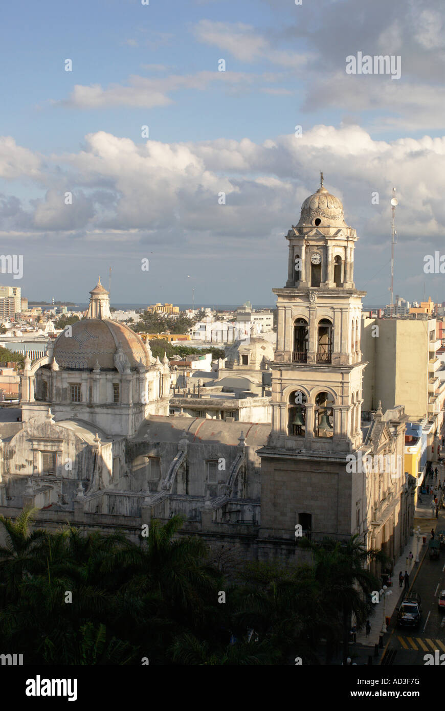 View of downtown Veracruz city, Mexico, with the cathedral and Plaza de ...