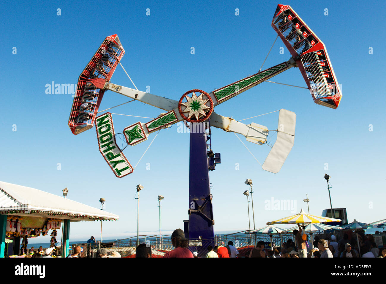 Santa Cruz California USA carnival ride called Typhoon Stock Photo - Alamy