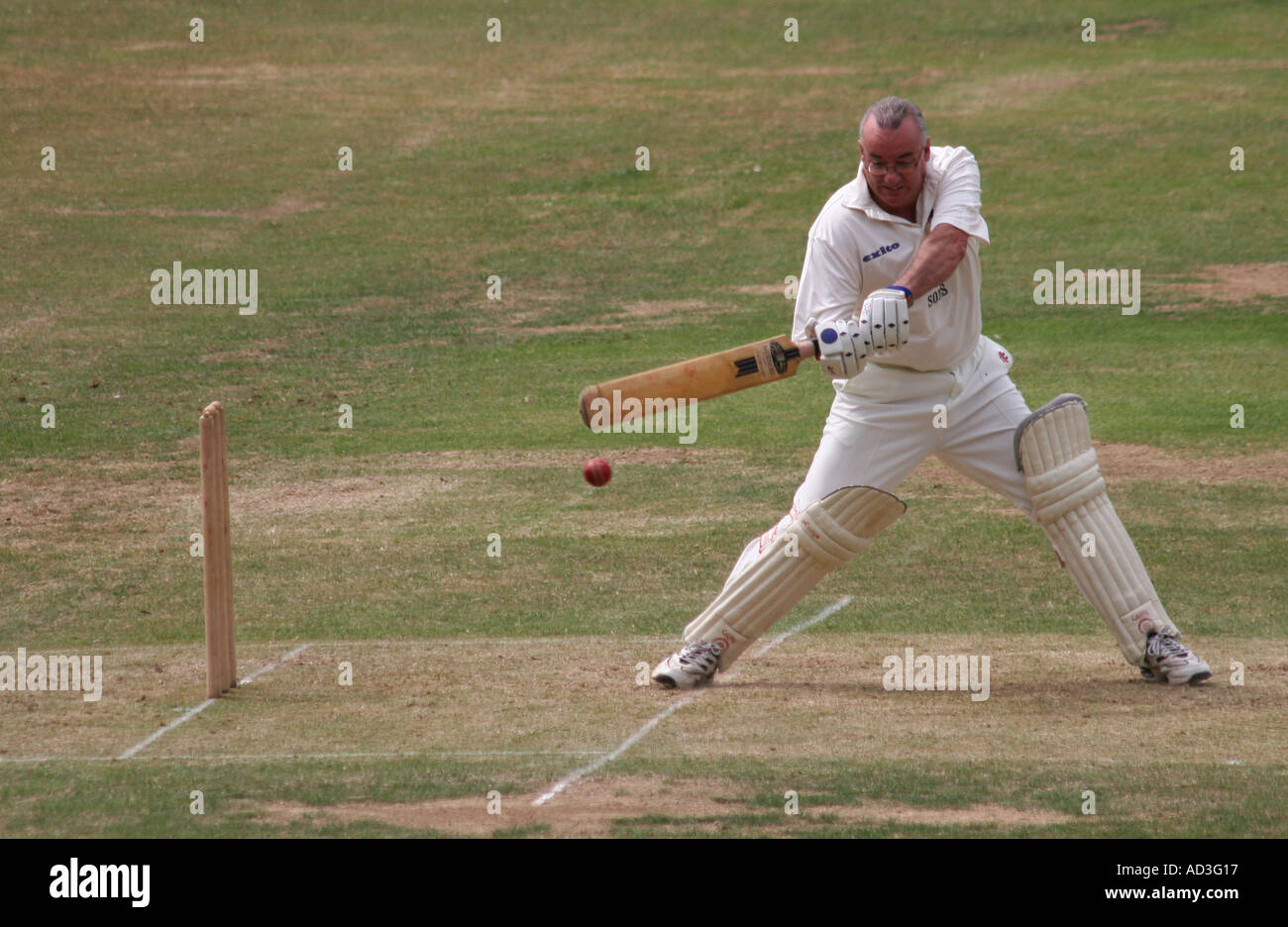 Cricket batter in action hi-res stock photography and images - Alamy