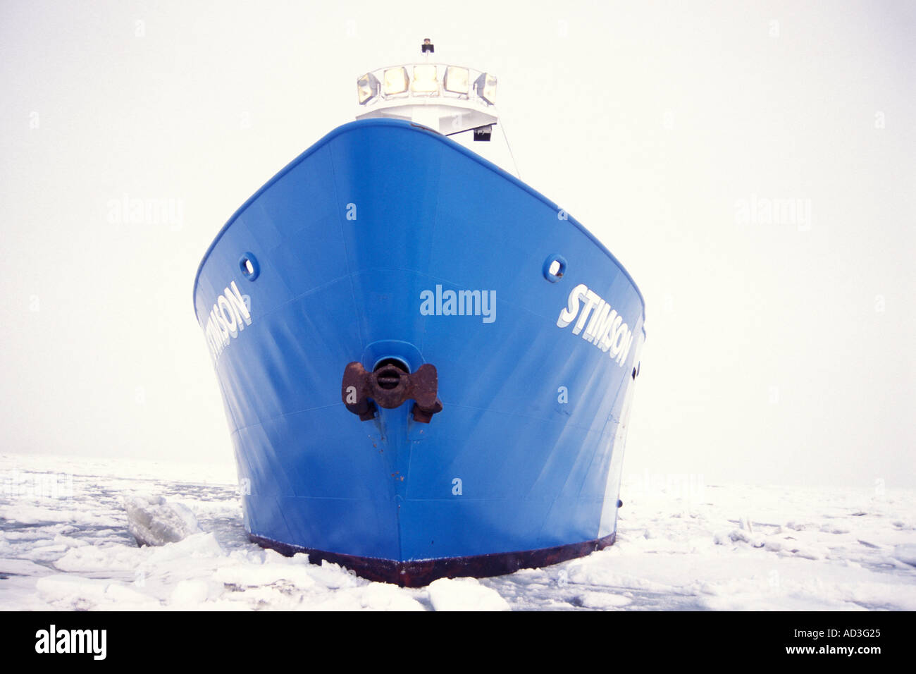 Stimson state trooper boat and skiff in the pack ice Bering Sea Alaska ...