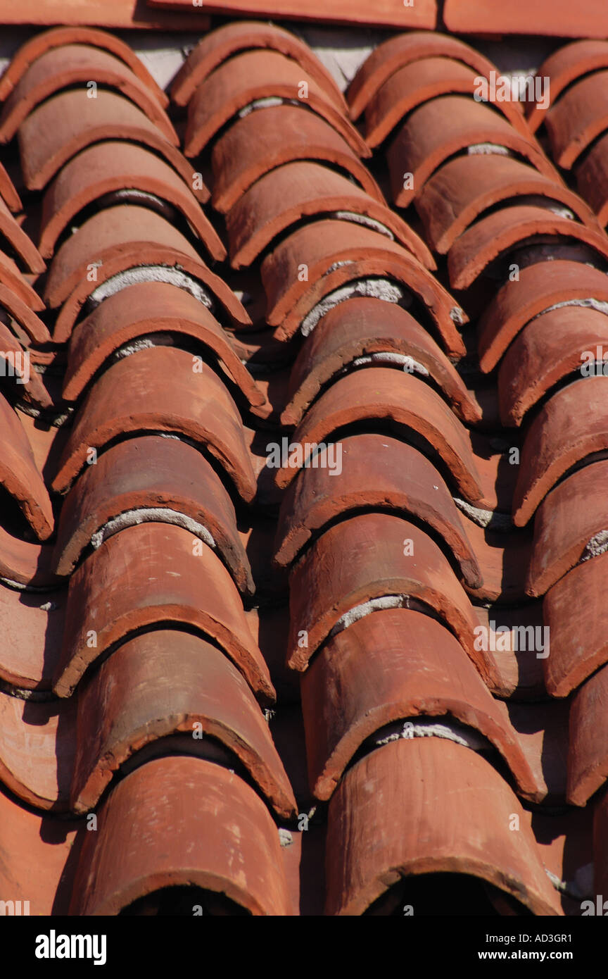 Red Adobe Tile Roof Stock Photo - Alamy
