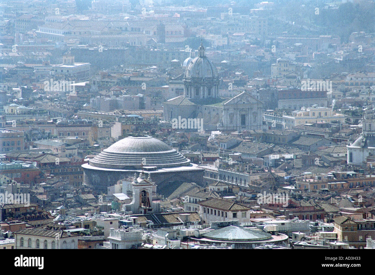 aerial view of rome and pantheon Stock Photo - Alamy