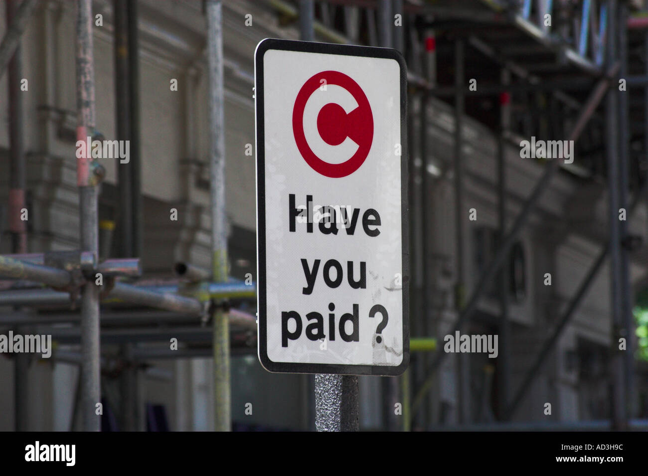 London Congestion Charge road sign Stock Photo - Alamy