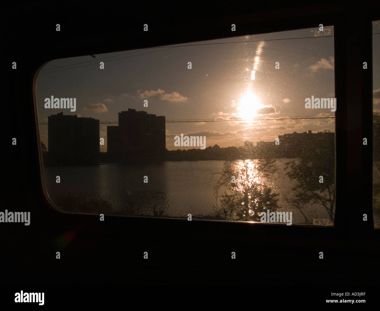 On Amtrak train looking out a window Stock Photo - Alamy