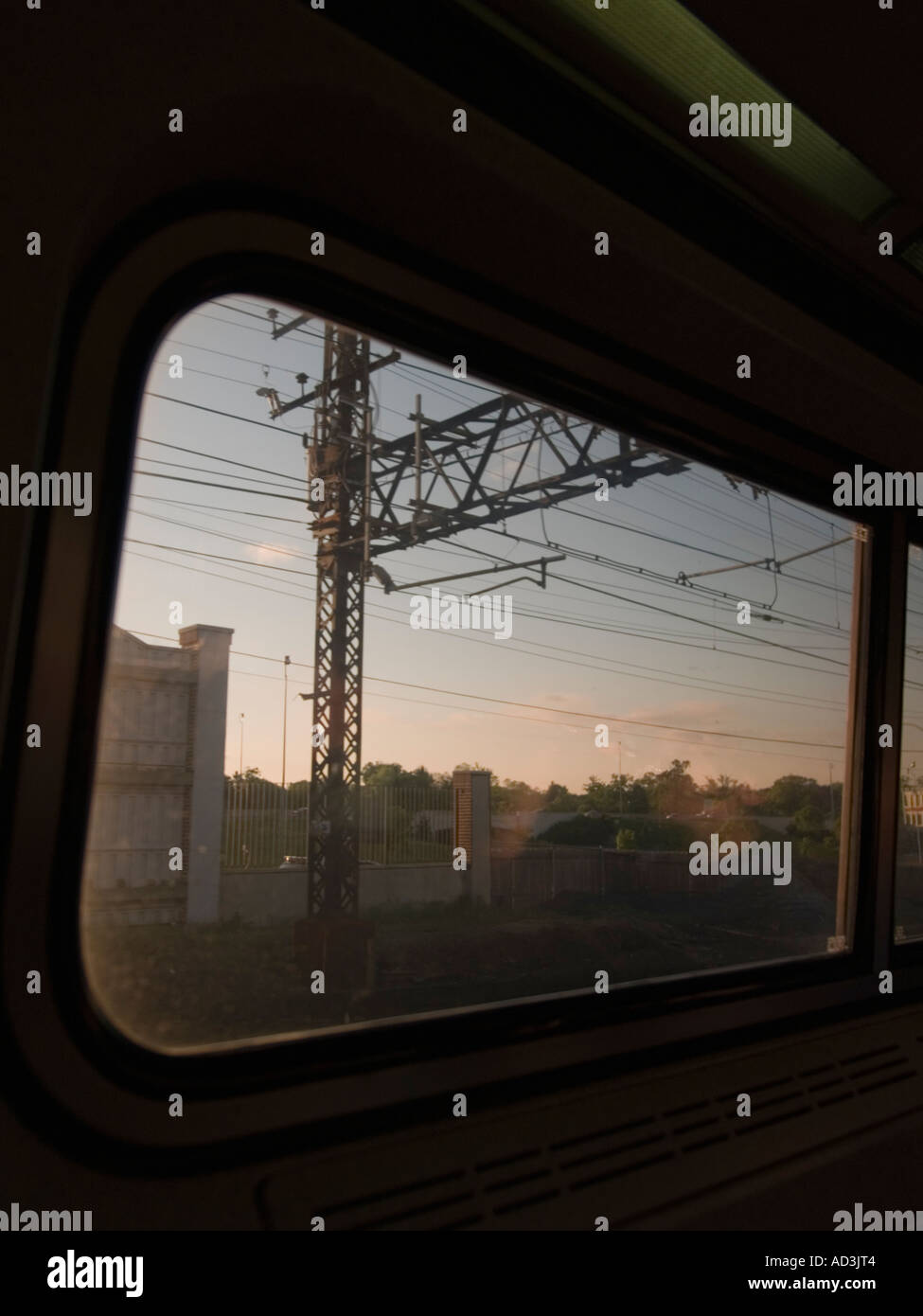 On Amtrak train looking out a window Stock Photo - Alamy