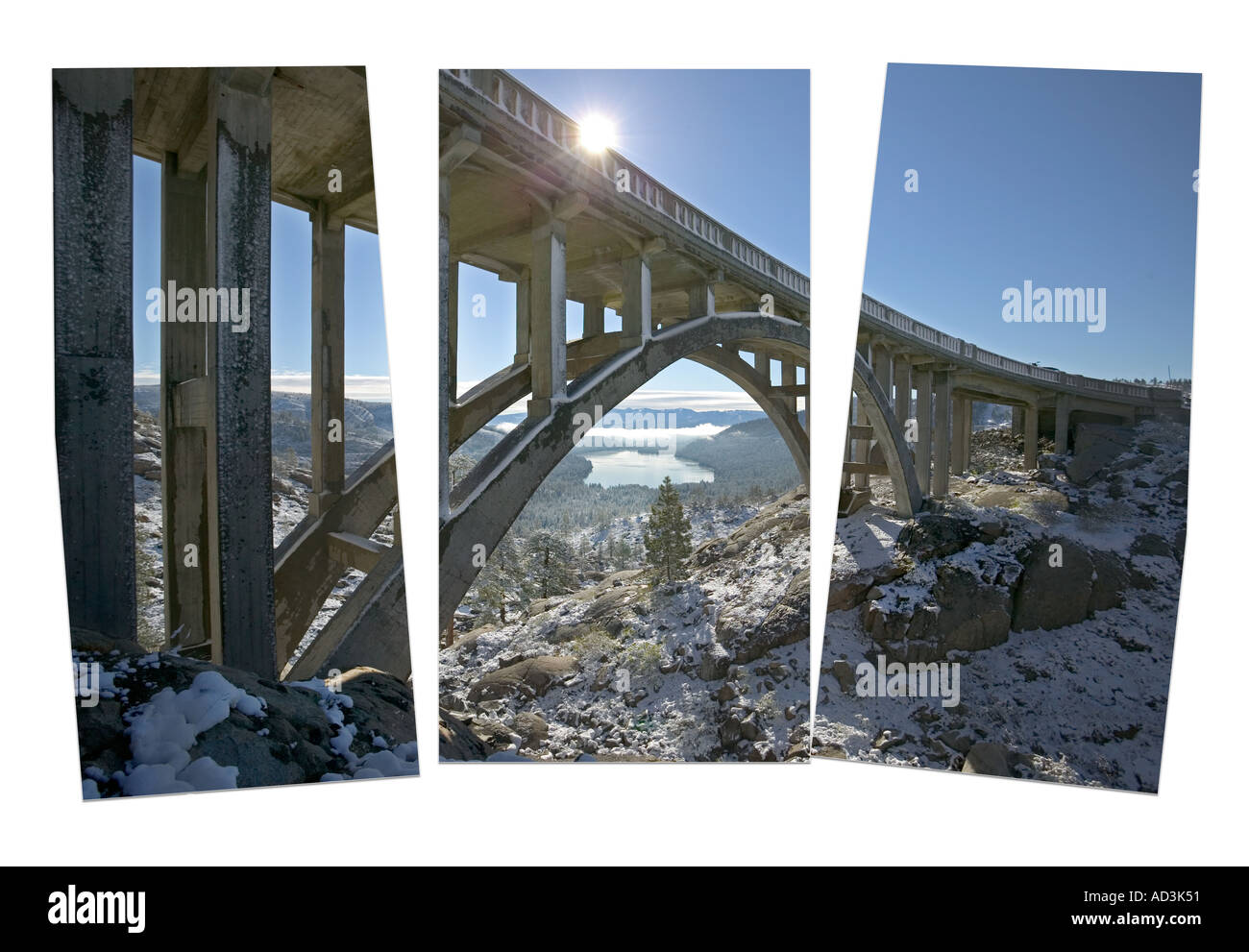 Bridge to mountains Cut Out Stock Images & Pictures - Alamy