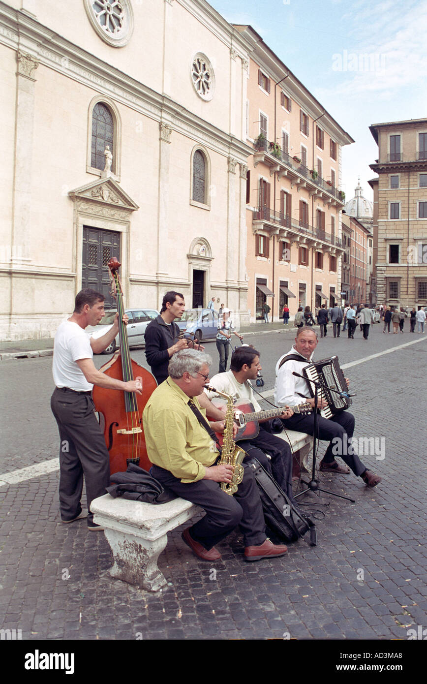 ethnic busker band playing in piazza navona rome Stock Photo - Alamy