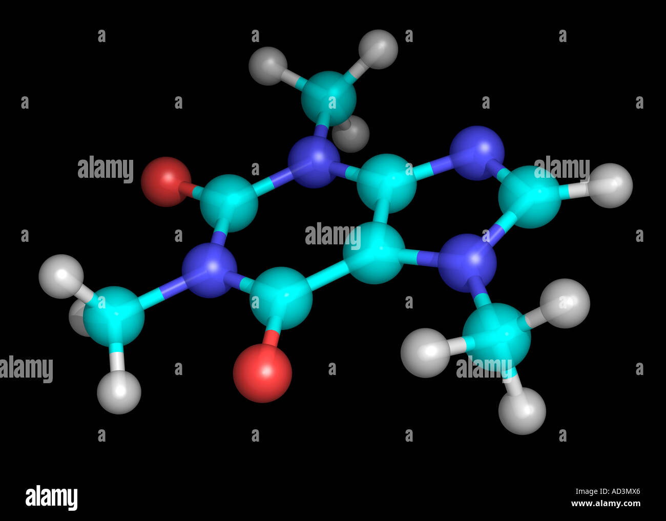 Caffeine stimulant molecule hi-res stock photography and images - Alamy