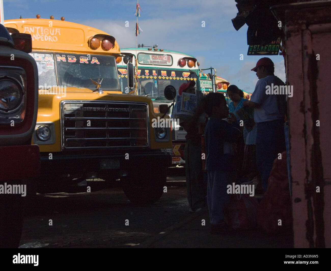 Former American school buses now serve as local and long distance buses ...