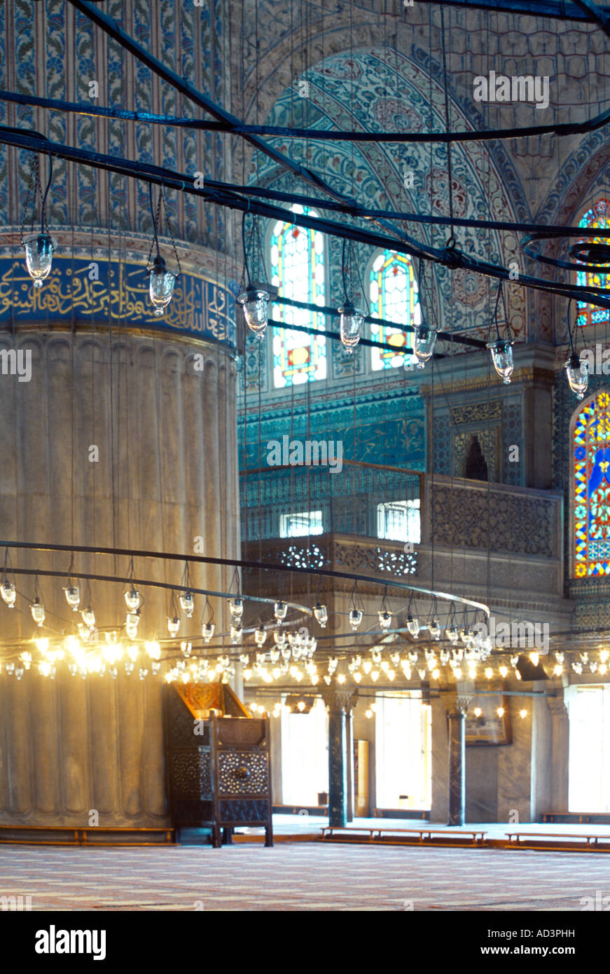 Istanbul Turkey Interior of Blue Mosque Stock Photo - Alamy