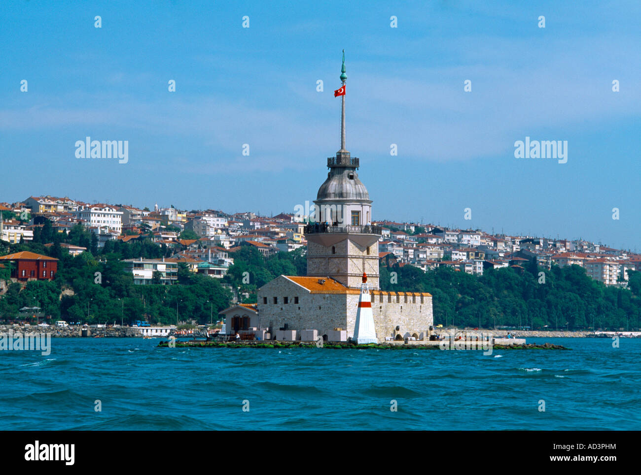 Istanbul Turkey Leanders Tower Lighthouse also known as Maidens Tower ...