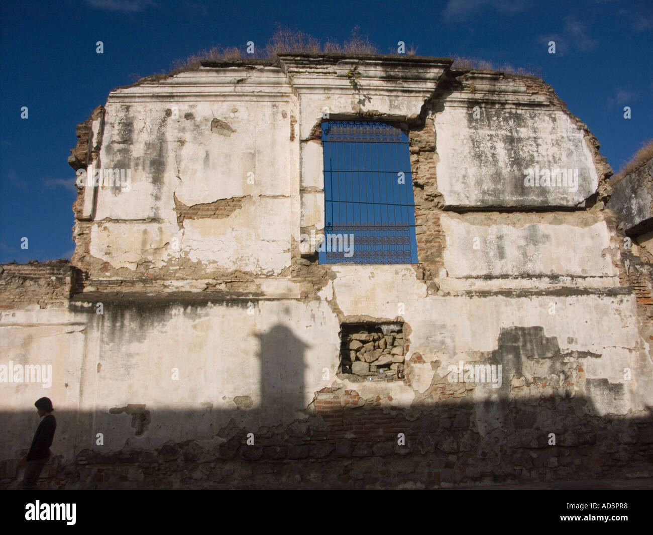 Aged building facades destroyed by weather volcanoes and time Stock ...