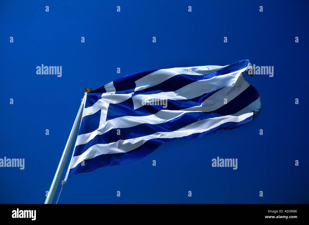 Greek Flag Samos Greece Stock Photo - Alamy