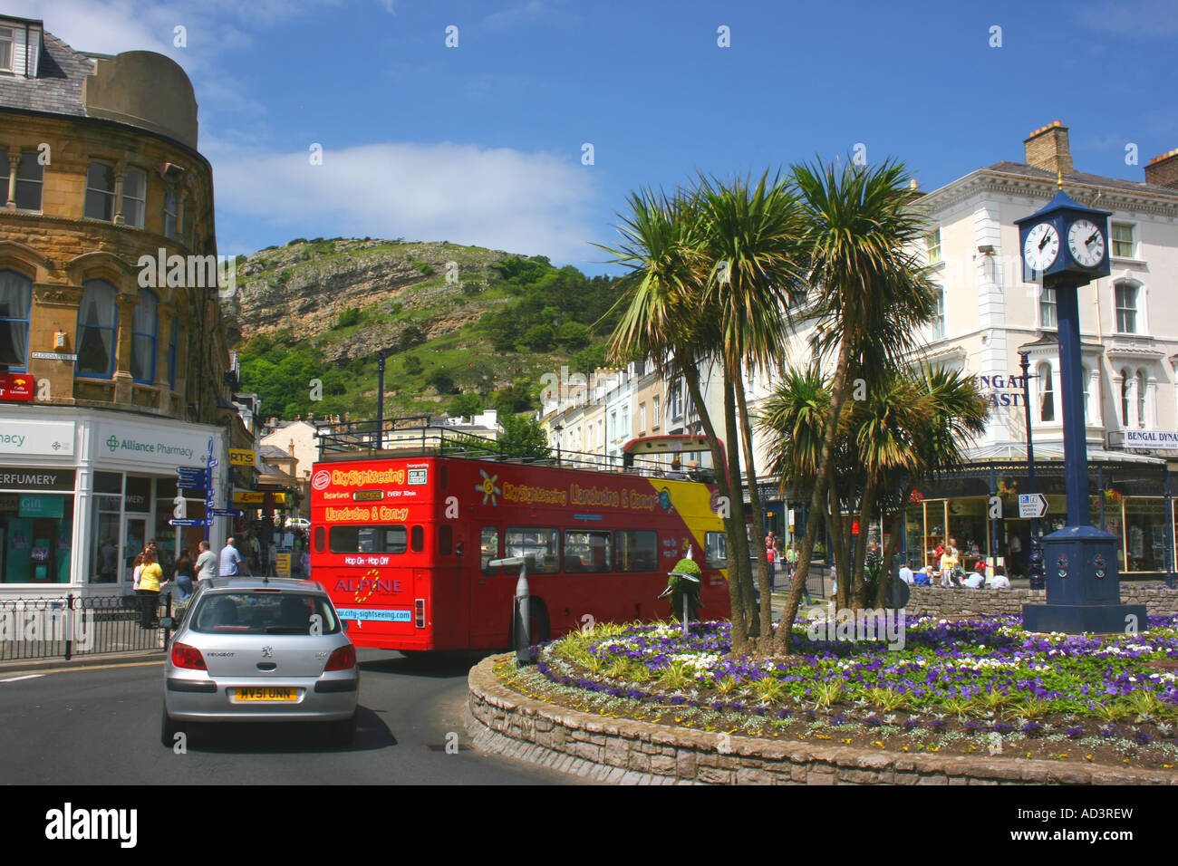 roundabout in Llandudno town centre, North Wales Stock Photo: 13295136 ...